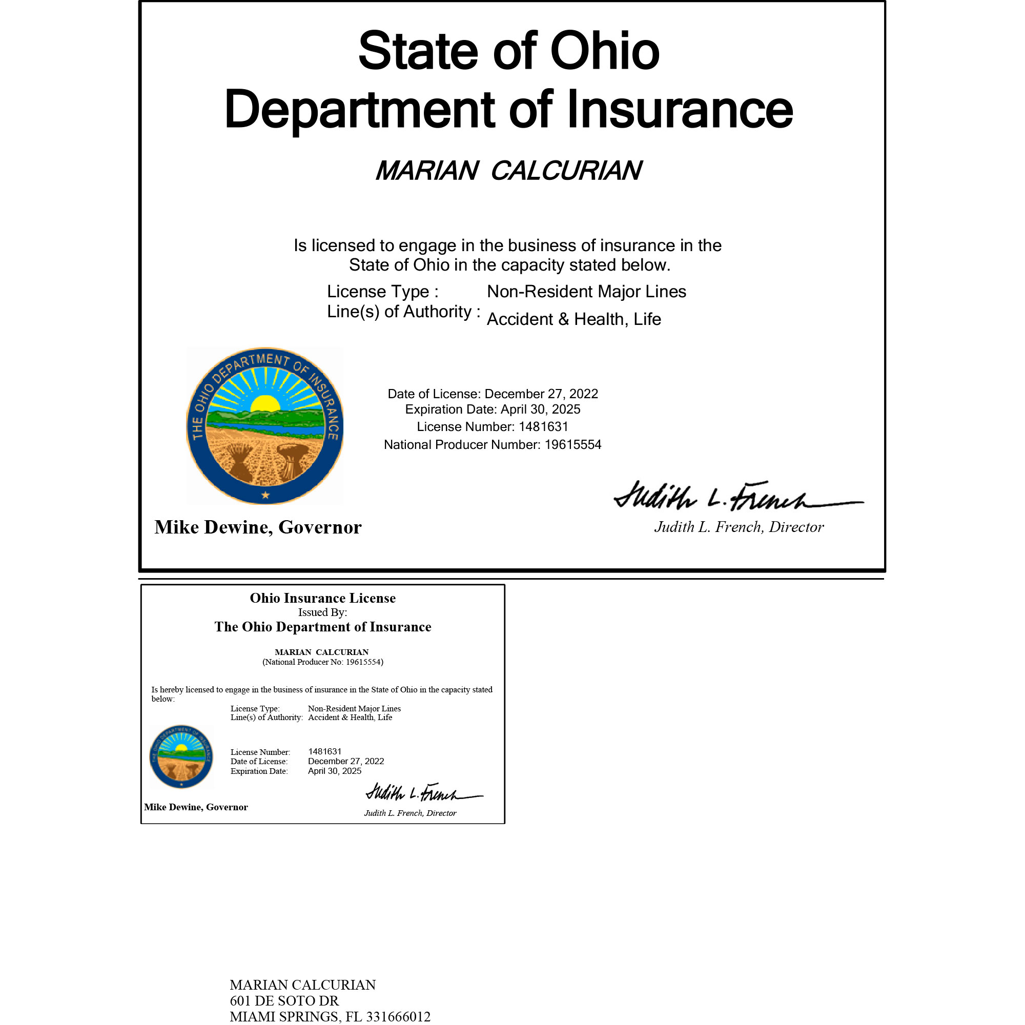 Licencias - La seguridad Insurance