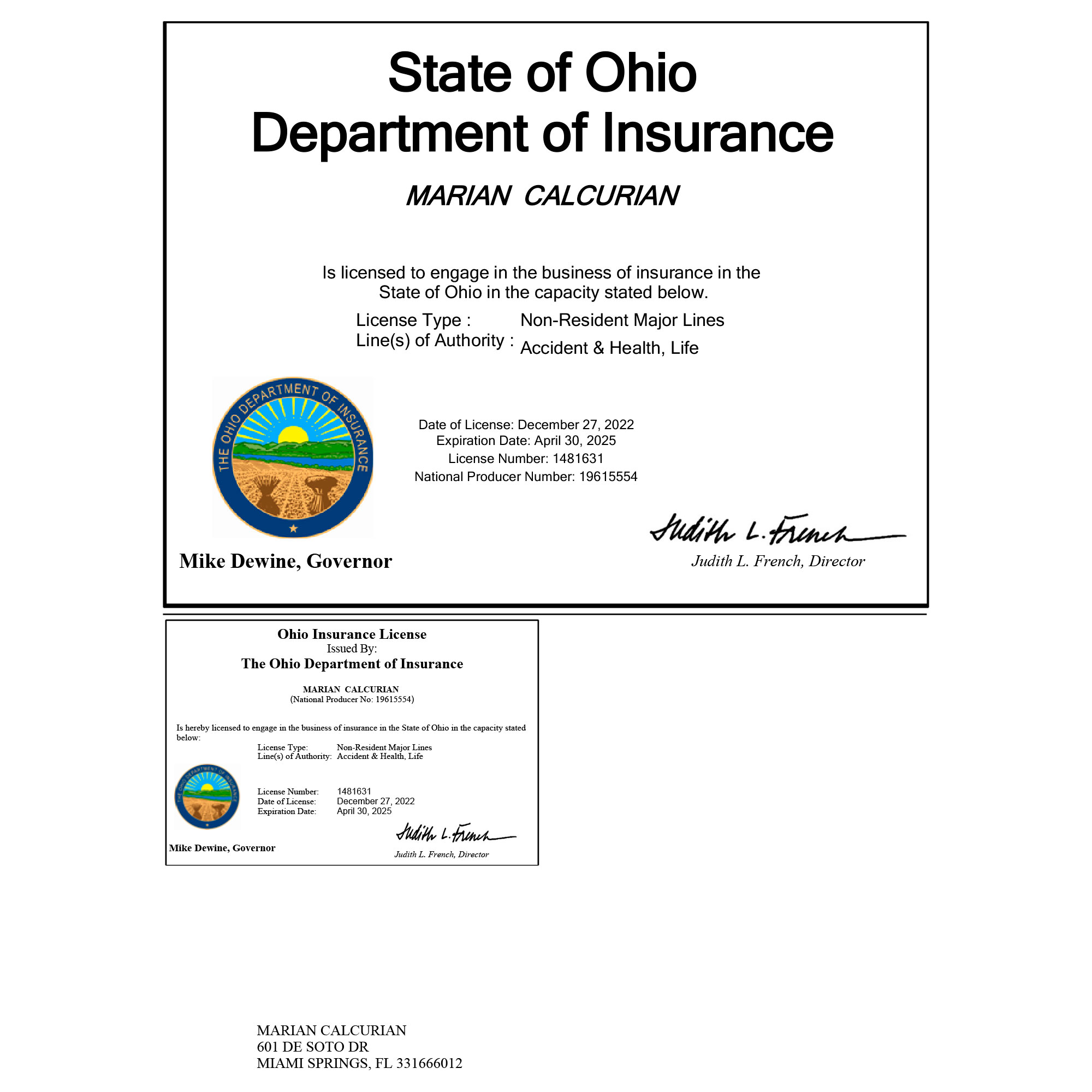 Licencias - La seguridad Insurance